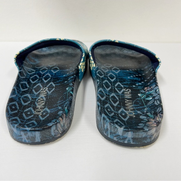 Johnny Was | Shoes | Johnny Was Ciaga Pool Slides 6 Blue Floral | Poshmark